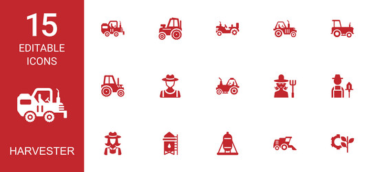 Harvester icons Royalty Free Vector Image - VectorStock