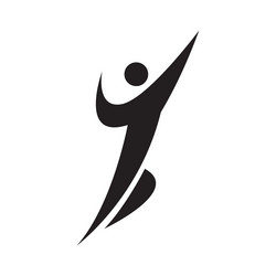 Isolated man training football logo design Vector Image