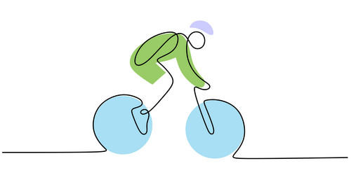 Urban commuter worker concept one single line Vector Image