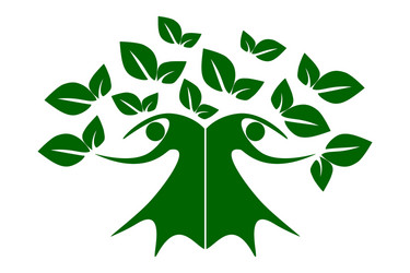 Green color family nature tree Royalty Free Vector Image