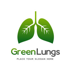 Green lungs logo template this logo with leaf Vector Image
