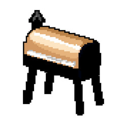 Charcoal barbecue grill game pixel art Royalty Free Vector