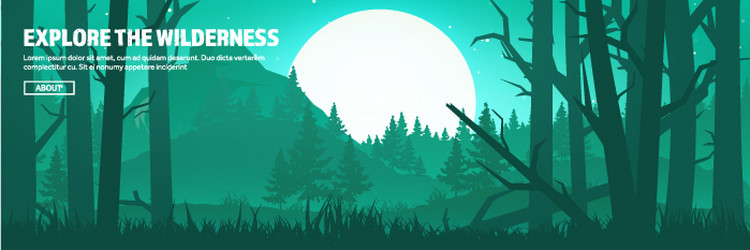 Mountains and forest header wild nature landscape Vector Image