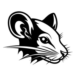 Rat head silhouette Royalty Free Vector Image - VectorStock