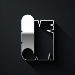 Silver ancient papyrus scroll icon isolated Vector Image