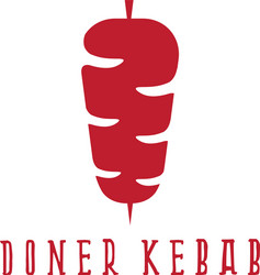 Doner kebab label colorful detailed Royalty Free Vector