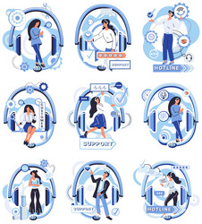Support center professional helpdesk services Vector Image