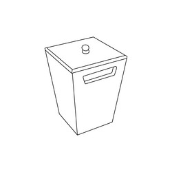 Line art empty wooden box design template Vector Image