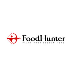 Hunter food logo template this logo with hunt Vector Image