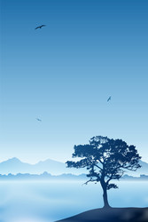Lone tree Royalty Free Vector Image - VectorStock