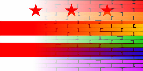 Rainbow wall washington dc Royalty Free Vector Image