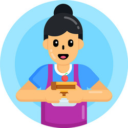 Eating cake Royalty Free Vector Image - VectorStock