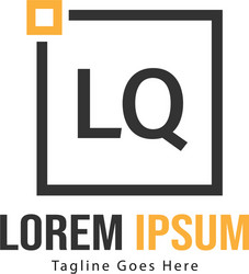 Initial lq logo template with modern frame Vector Image