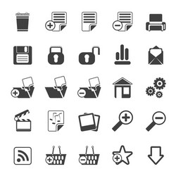 25 simple realistic detailed internet icons Vector Image