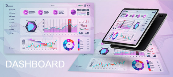 Dashboard ui modern presentation with data graphs Vector Image