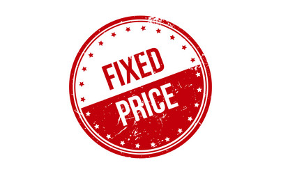 Fixed price rubber stamp red price rubber Vector Image