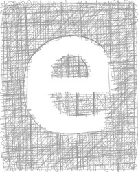 Freehand typography letter e Royalty Free Vector Image