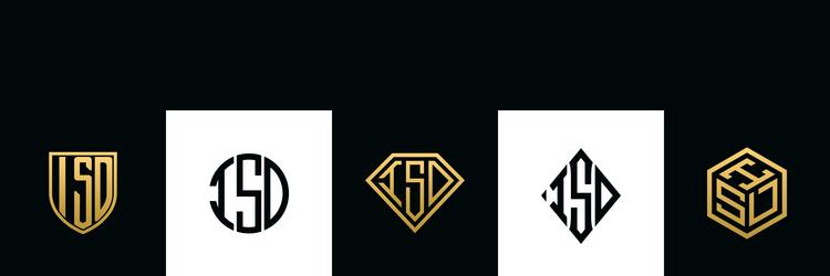 Initial letters dmb logo designs bundle Royalty Free Vector