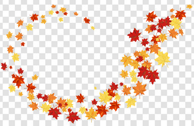 Maple leaves on transparency grid Royalty Free Vector Image
