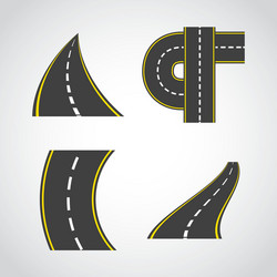 Set roads markings options Royalty Free Vector Image