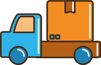 Pick up transport cardboard box cargo delivery Vector Image