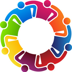 Teamwork in circle 8 logo Royalty Free Vector Image