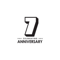 7th year anniversary emblem logo design template Vector Image