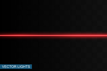 Abstract red laser beam transparent isolated Vector Image