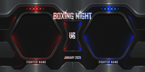 Fight sport horizontal poster with 3d realistic Vector Image