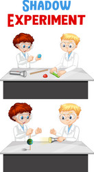 Shadow experiment with scientist kids cartoon Vector Image