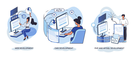 Website architecture concepts web development Vector Image