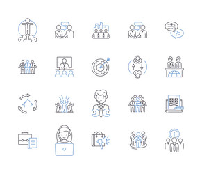 Chief executive officer outline icons collection Vector Image