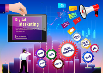 Smart city and digital guide banner Royalty Free Vector