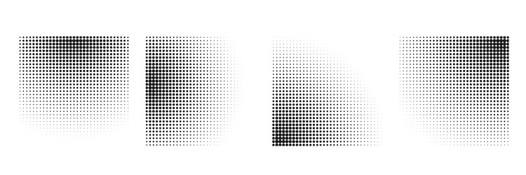 Halftone gradient square shape background set Vector Image