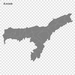 Assam map state of india Royalty Free Vector Image