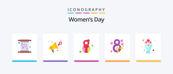 Womens Day 25 Flat Icon Pack Including Ribbon Vector Image