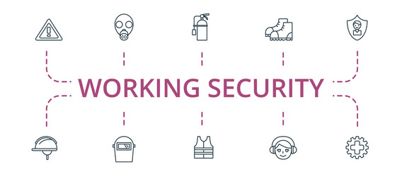 Job security icon set contains editable icons Vector Image