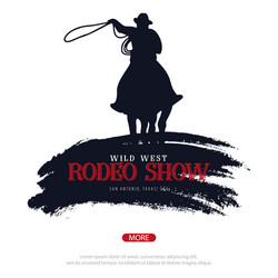 Cowboy banner wild west and rodeo with horse Vector Image