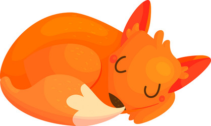Cute fox sleeping Royalty Free Vector Image - VectorStock