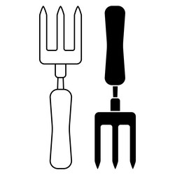 Gardening tools set negative outline simple Vector Image