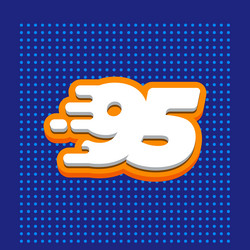 Number 95 3d speed modern icon Royalty Free Vector Image