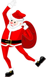 Cartoon santa claus dancing dab Royalty Free Vector Image