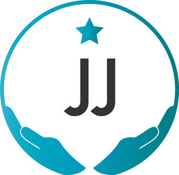 Initial letter af hand care logo design template Vector Image