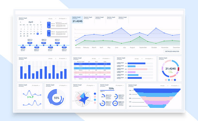 Dashboard ui modern presentation with data graphs Vector Image