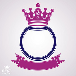 Circle with 3d decorative royal crown and festive Vector Image