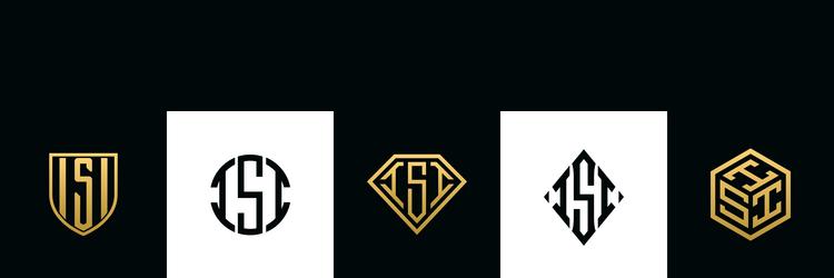 Initial letters asb logo designs bundle Royalty Free Vector