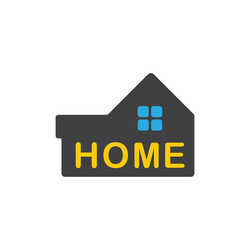 Simple geometric home text logo Royalty Free Vector Image