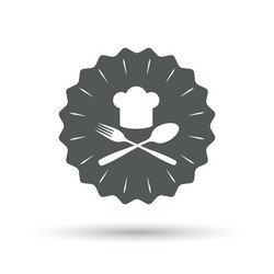 Chef symbol and cutlery Royalty Free Vector Image
