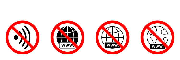 Internet connection ban icon Royalty Free Vector Image