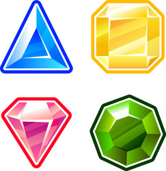 Set round jewels different colors gemstones Vector Image